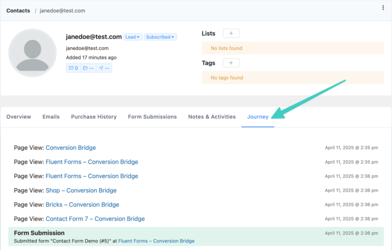 Fluent CRM - Conversion Bridge